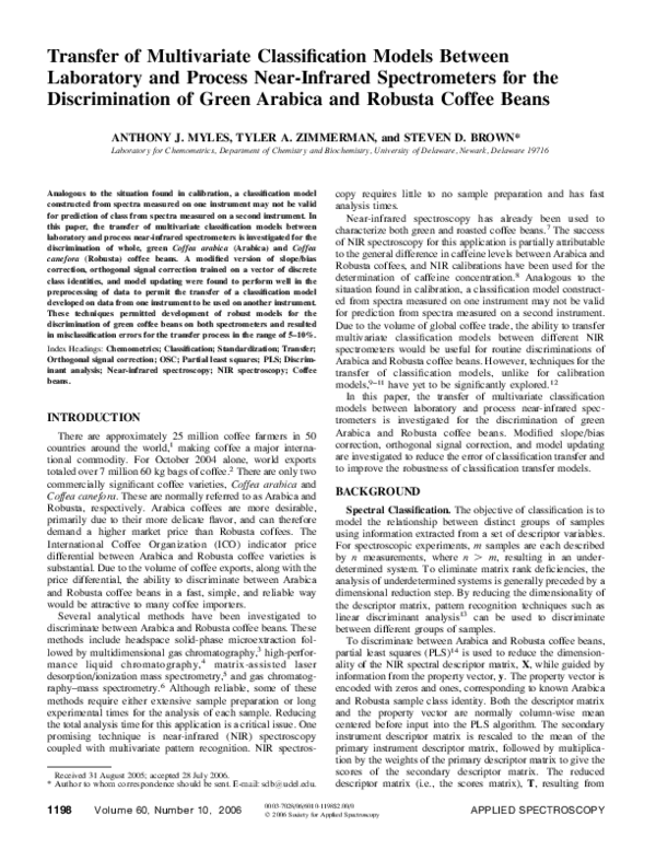 (PDF) Support vector machines in tandem with infrared spectroscopy for ...