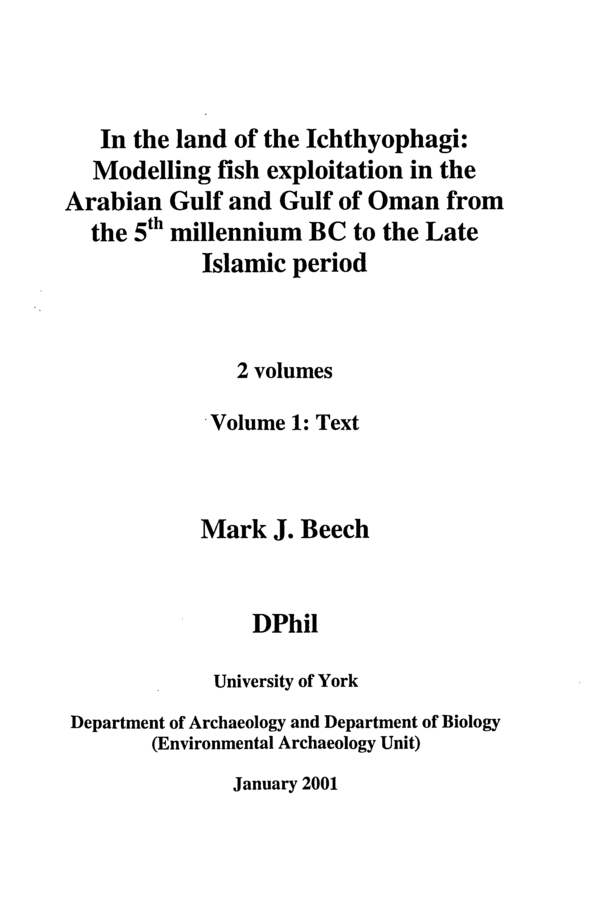 (PDF) In the land of the Ichthyophagi: Modelling fish exploitation in ...