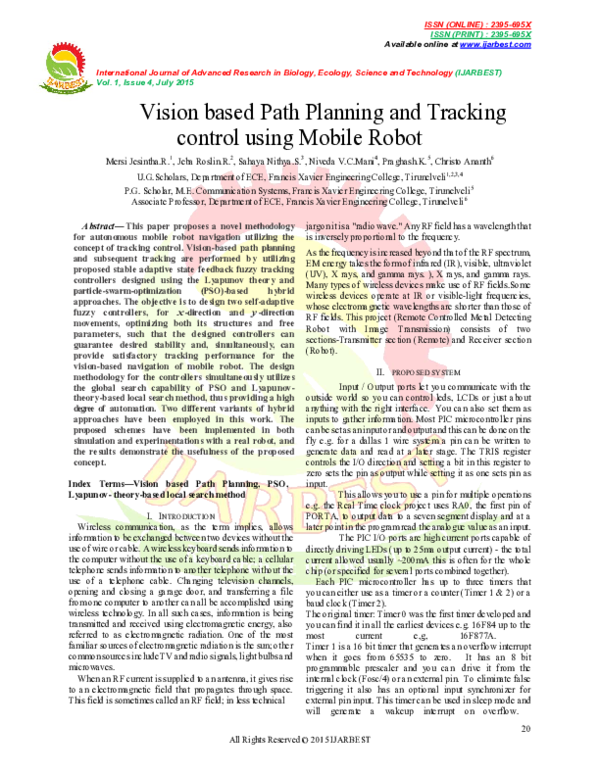 (PDF) Vision Based Path Planning and Tracking Control Using Mobile Robot