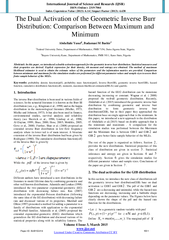 (PDF) The Dual Activation of the Geometric Inverse Burr Distribution ...