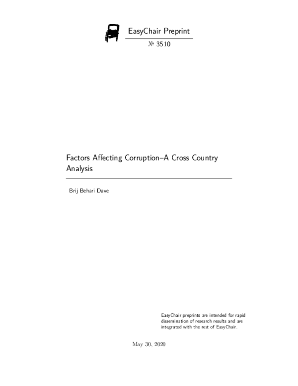 (PDF) Factors affecting corruption: A cross-country analysis