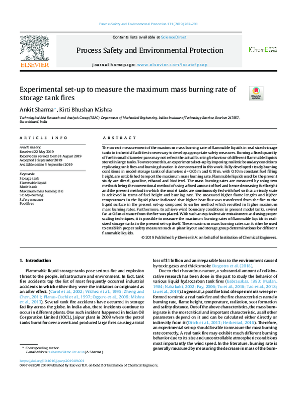 (PDF) Experimental set-up to measure the maximum mass burning rate of ...
