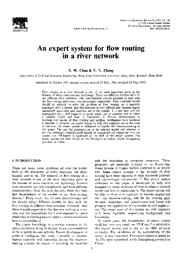 (PDF) An expert system for flow routing in a river network