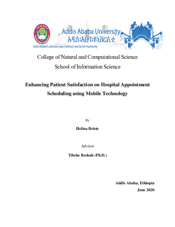 (PDF) Enhancing Patient Satisfaction on Hospital Appointment Scheduling: Using Mobile Technology