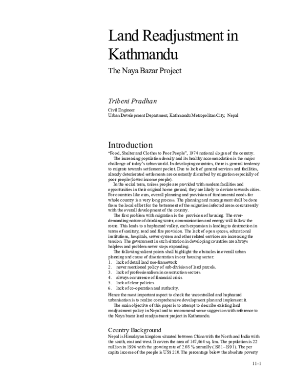 (PDF) Land Readjustment in