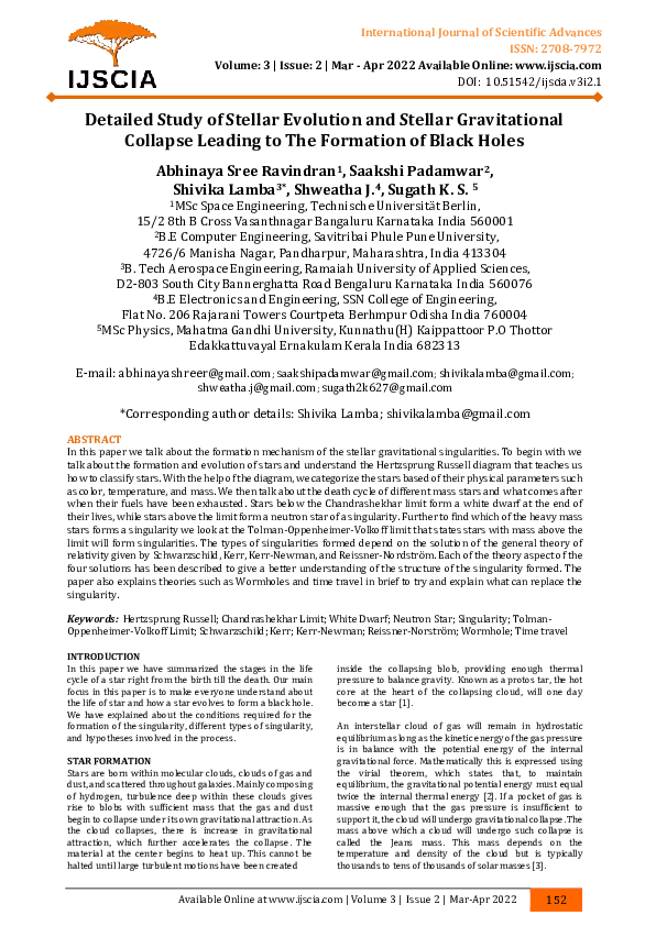 (PDF) Detailed Study of Stellar Evolution and Stellar Gravitational ...