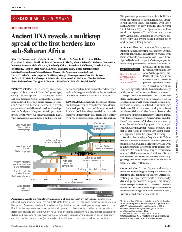 (PDF) Ancient DNA reveals a multistep spread of the first herders into ...
