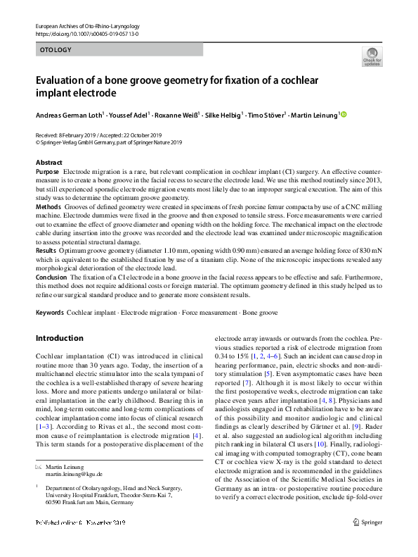 (PDF) Evaluation of a bone groove geometry for fixation of a cochlear ...