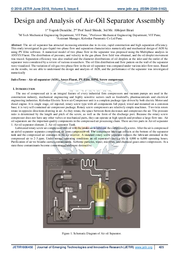 (PDF) Design and Analysis of Air-Oil Separator Assembly
