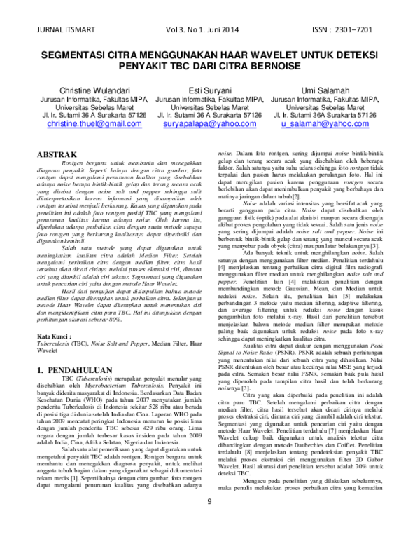 (PDF) Segmentasi Citra Menggunakan Haar Wavelet Untuk Deteksi Penyakit ...