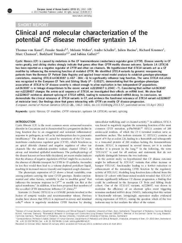 (PDF) Clinical and molecular characterization of the potential CF ...