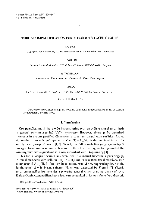 (PDF) Torus compactification for non-simply laced groups