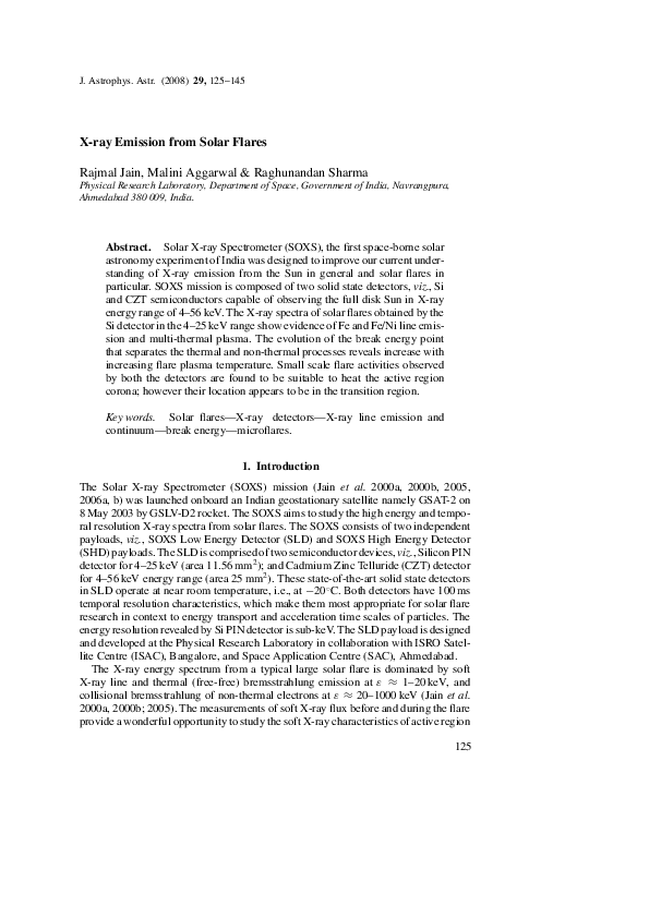(PDF) X-ray emission from solar flares