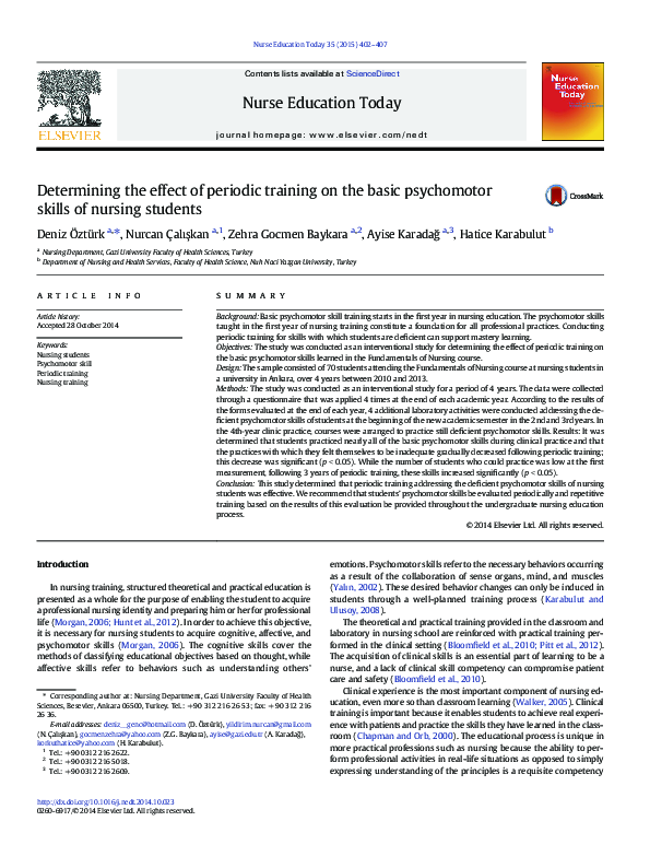 (PDF) Determining the effect of periodic training on the basic ...