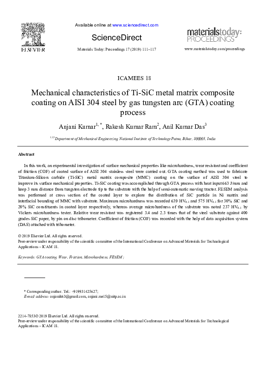 (PDF) Mechanical characteristics of Ti-SiC metal matrix composite ...
