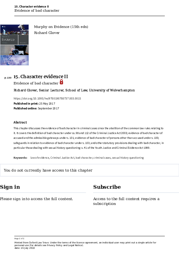 (PDF) 15. Character evidence II