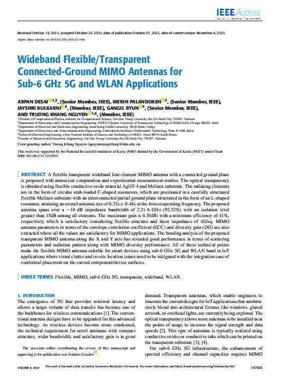 (PDF) Wideband Flexible/Transparent Connected-Ground MIMO Antennas for ...