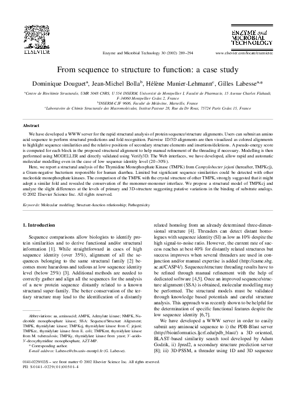 (PDF) From sequence to structure to function: a case study