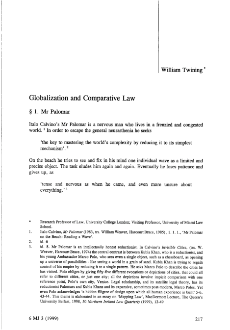 (PDF) Globalization and Comparative Law