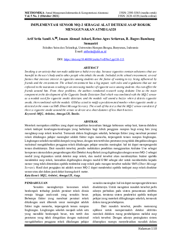 (PDF) Implementasi Sensor MQ-2 Sebagai Alat Deteksi Asap Rokok ...