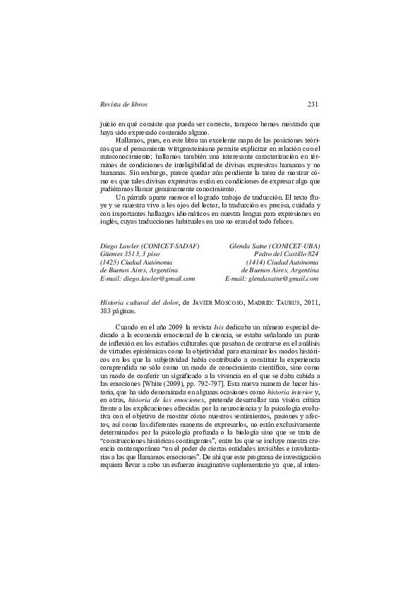 (PDF) Historia cultural del dolor, de Javier Moscoso