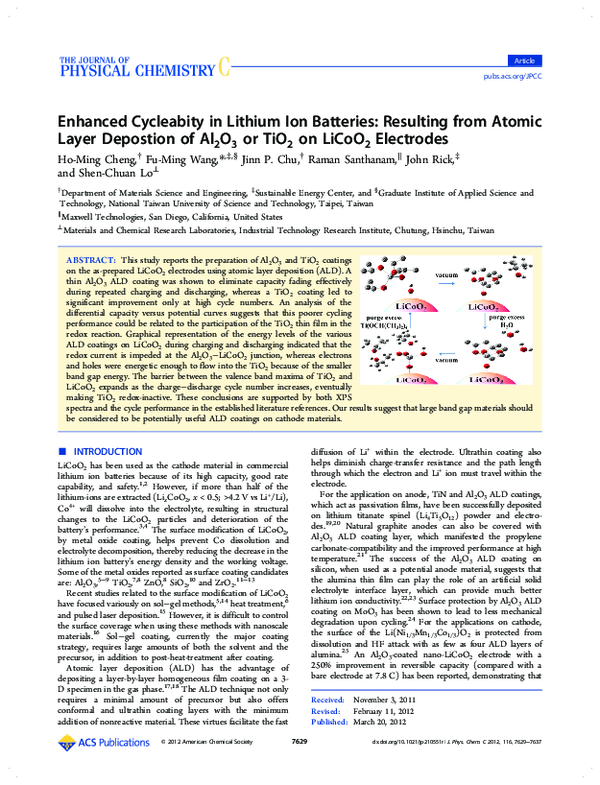 (PDF) Enhanced Cycleabity in Lithium Ion Batteries: Resulting from ...