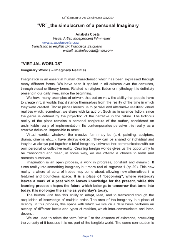 (PDF) Imaginary Worlds – Imaginary Realities