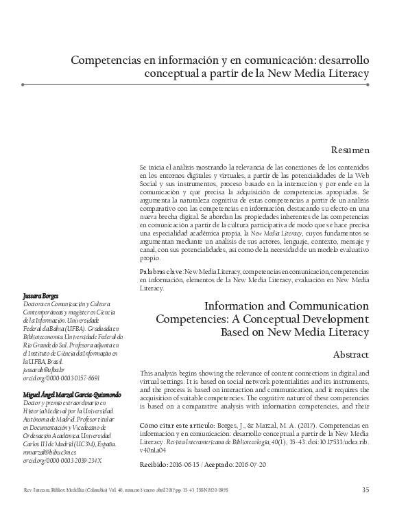 (PDF) Competencias en información y en comunicación: desarrollo ...