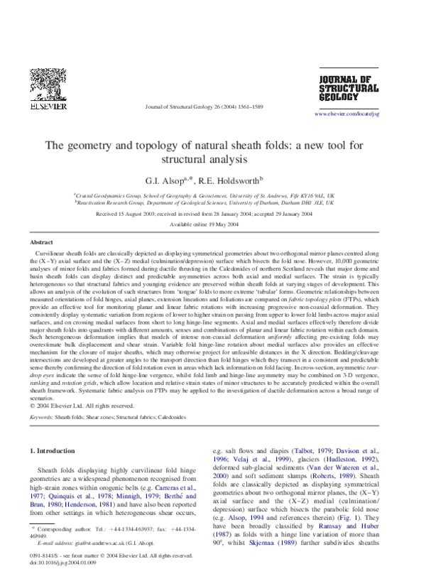 (PDF) The geometry and topology of natural sheath folds: a new tool for ...