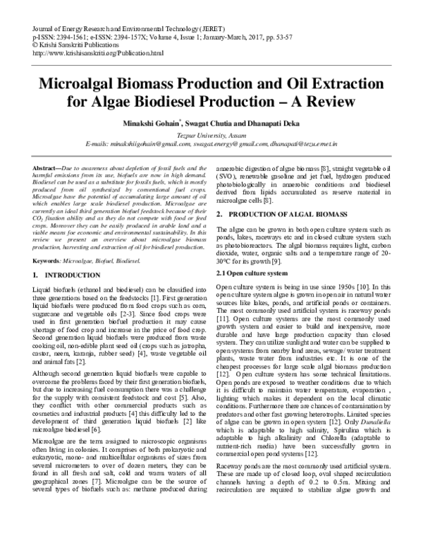 (PDF) Microalgal Biomass for Biodiesel Production