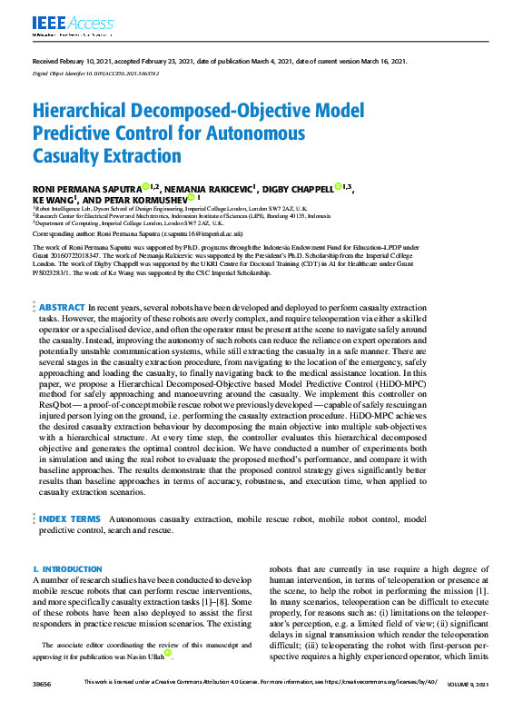 (PDF) Hierarchical Decomposed-Objective Model Predictive Control for ...