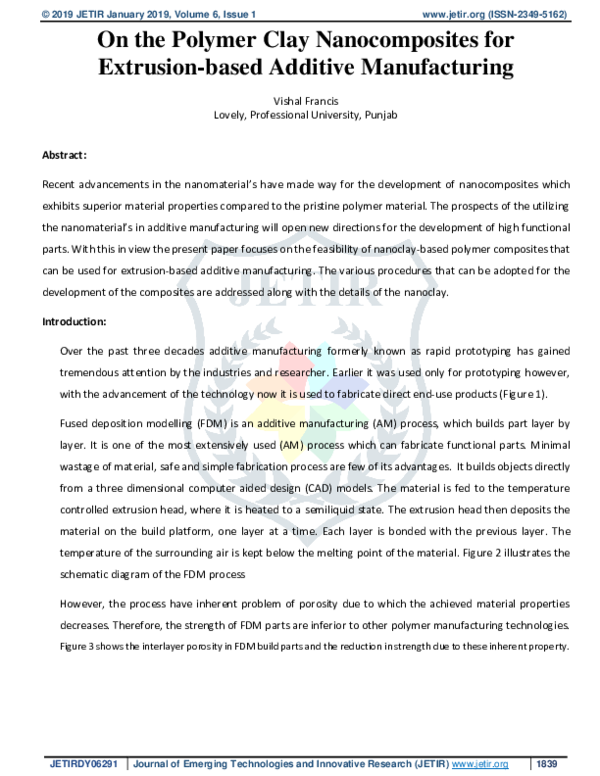 (PDF) On the Polymer Clay Nanocomposites for Extrusion-based Additive ...