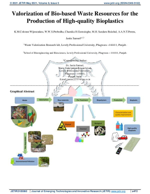 (PDF) Valorization of Bio-based Waste Resources for the Production of ...