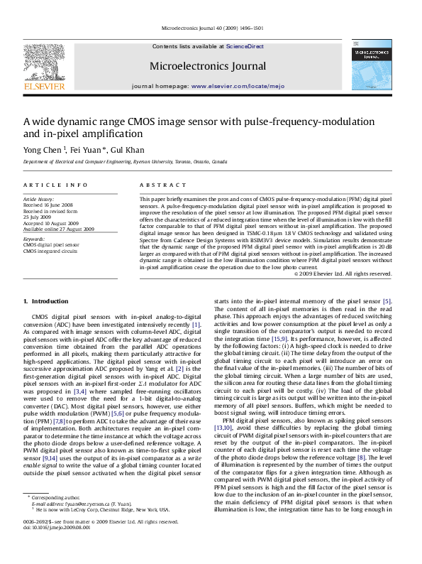 (PDF) Enhanced CMOS Image Sensor with PFM Technology