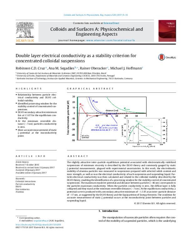 (PDF) Double layer electrical conductivity as a stability criterion for ...
