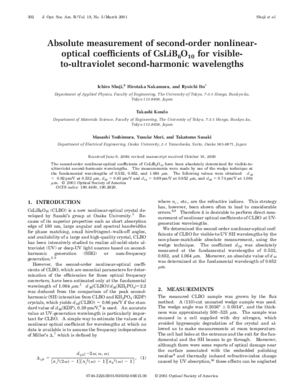 (PDF) Absolute measurement of second-order nonlinear-optical ...