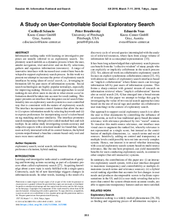 (PDF) A Study on User-Controllable Social Exploratory Search