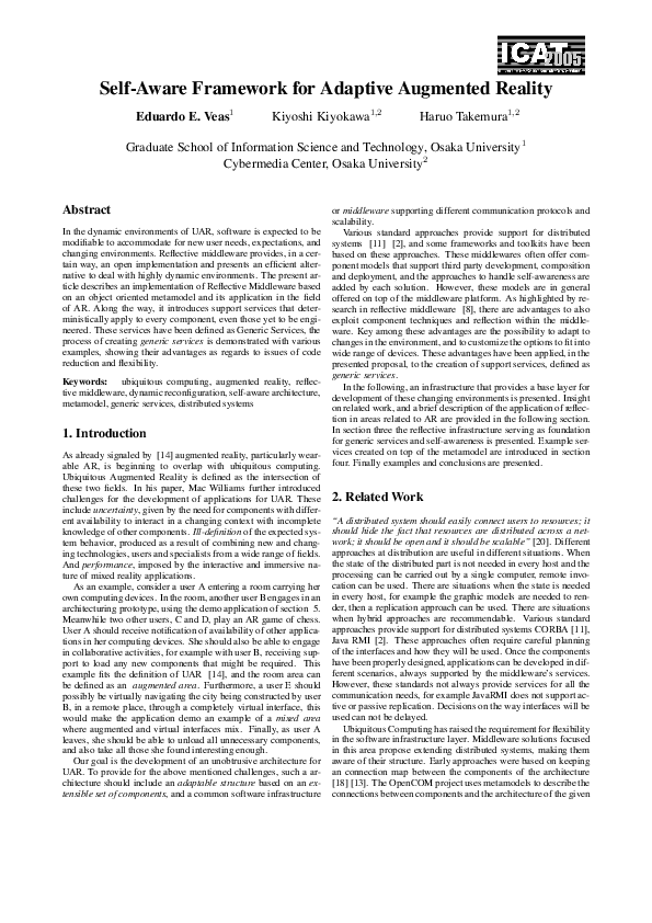 (PDF) Self-aware framework for adaptive augmented reality