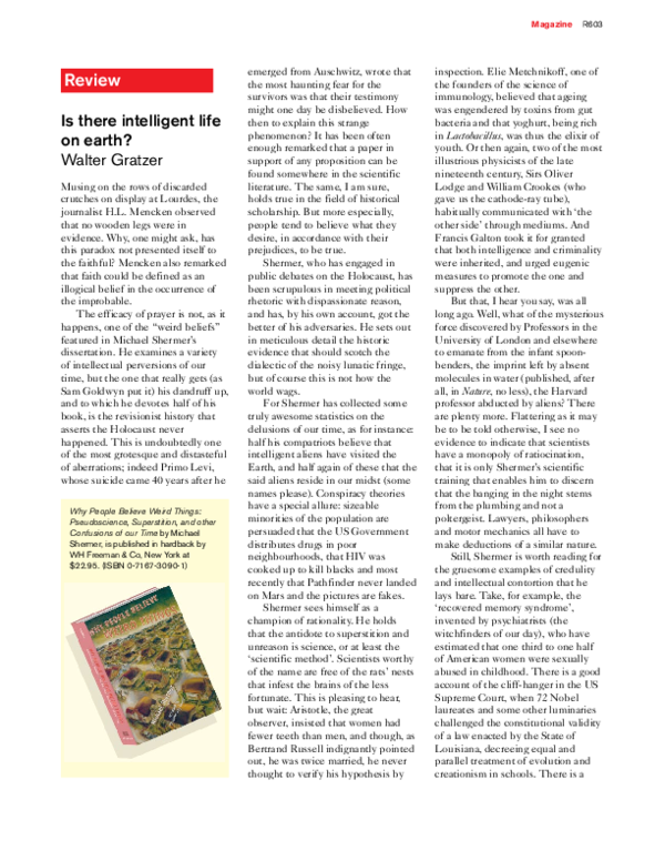 (PDF) Is there intelligent life on earth?