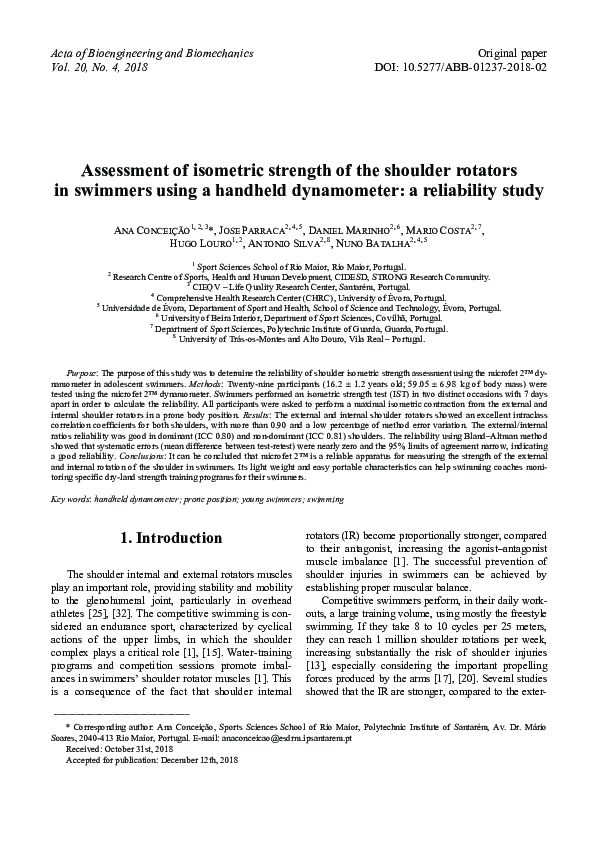 (PDF) Assessment of isometric strength of the shoulder rotators in ...