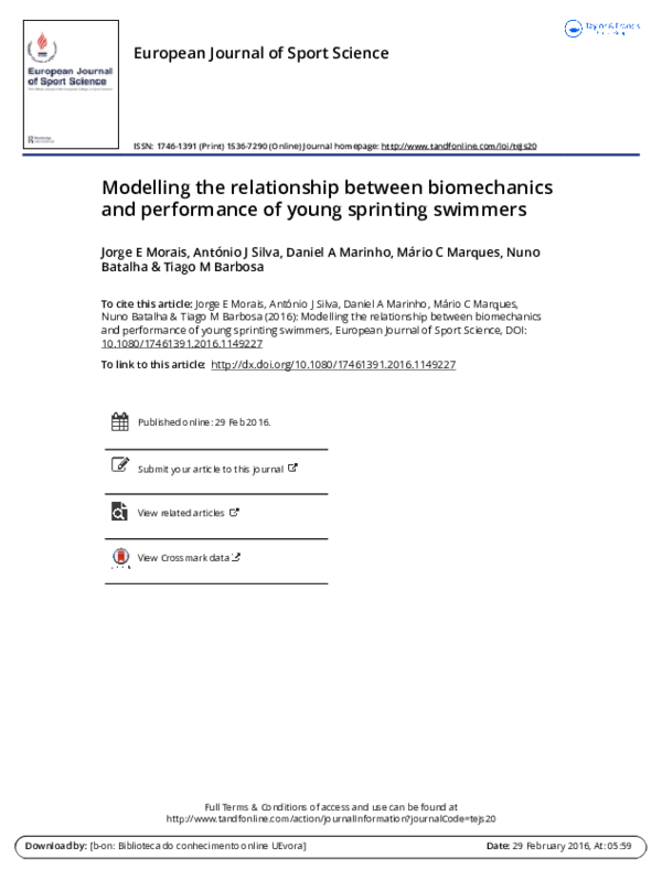 (PDF) Modelling the relationship between biomechanics and performance ...