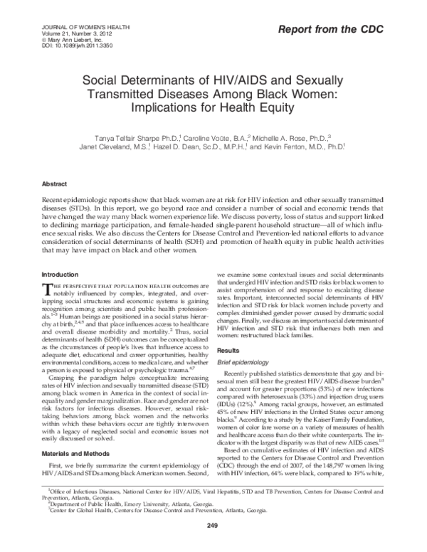(PDF) Social Determinants of HIV/AIDS and Sexually Transmitted Diseases ...