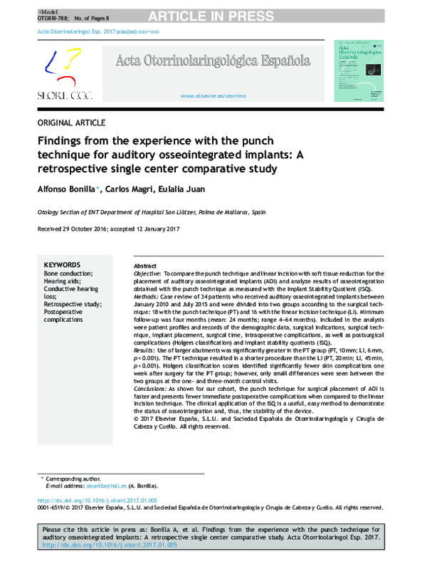 (PDF) Findings from the experience with the punch technique for ...