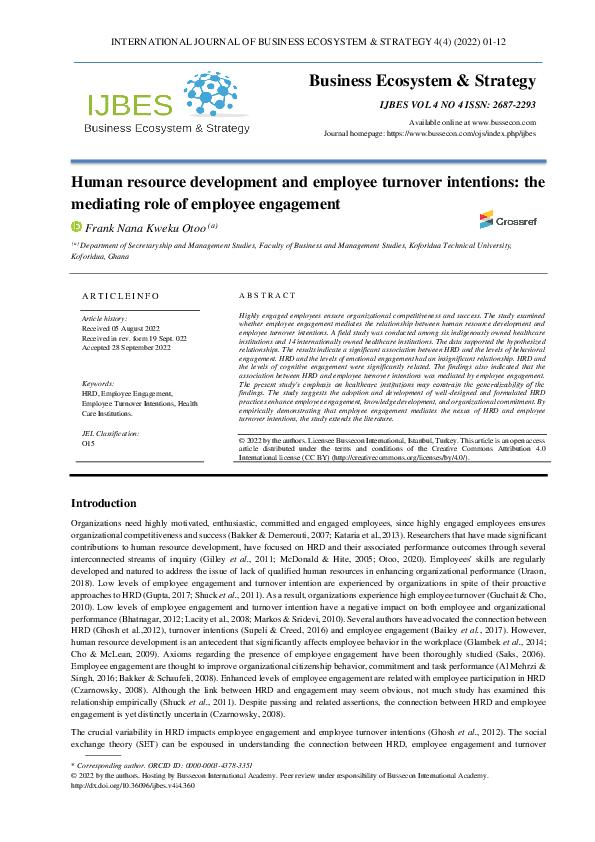 (PDF) Human resource development and employee turnover intentions
