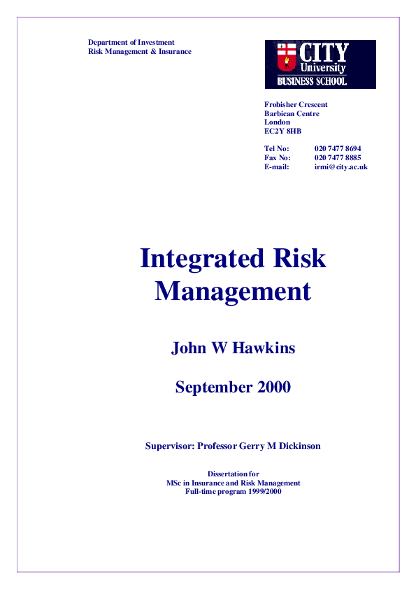 (PDF) Integrated Risk Management