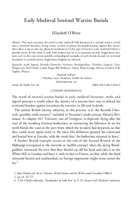 (PDF) Early medieval sentinel warrior burials