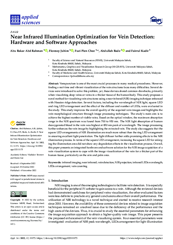 (PDF) Near Infrared Illumination Optimization for Vein Detection: Hardware and Software Approaches