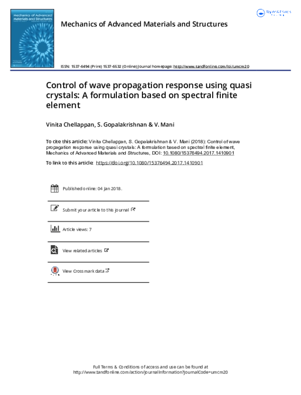 (PDF) Control of wave propagation response using quasi crystals: A ...
