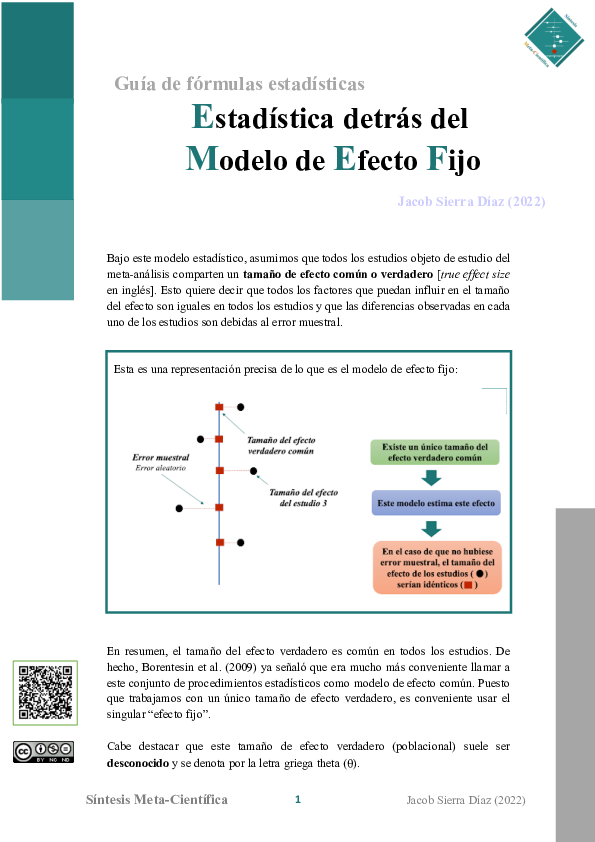 (PDF) Guía de fórmulas estadísticas. Estadística detrás del Modelo de Efecto Fijo
