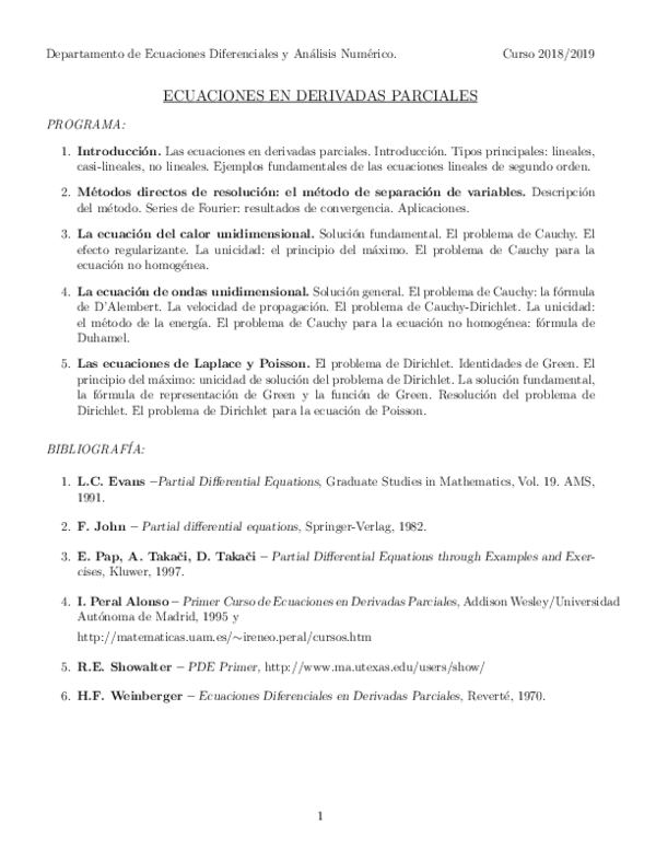 (PDF) ECUACIONES EN DERIVADAS PARCIALES